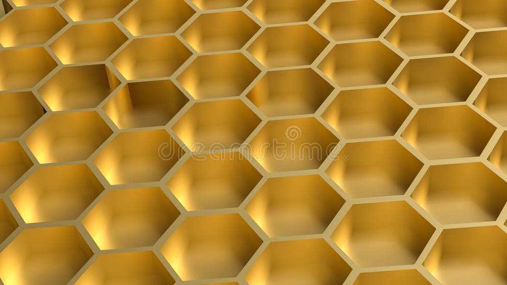 The Hexagon or Beehive Pattern for Background Concept 3d Rendering ...