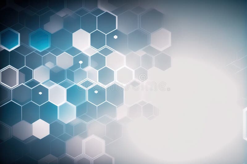 Hexagon Blue Abstract Background with Hexagonal Geometric Elements ...
