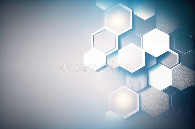 Hexagon Blue Abstract Background with Hexagonal Geometric Elements ...