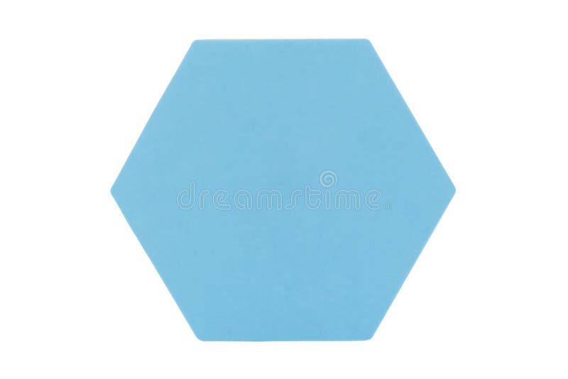 Hexagon Blue Isolate on White Background. the Figure is Placed on White ...