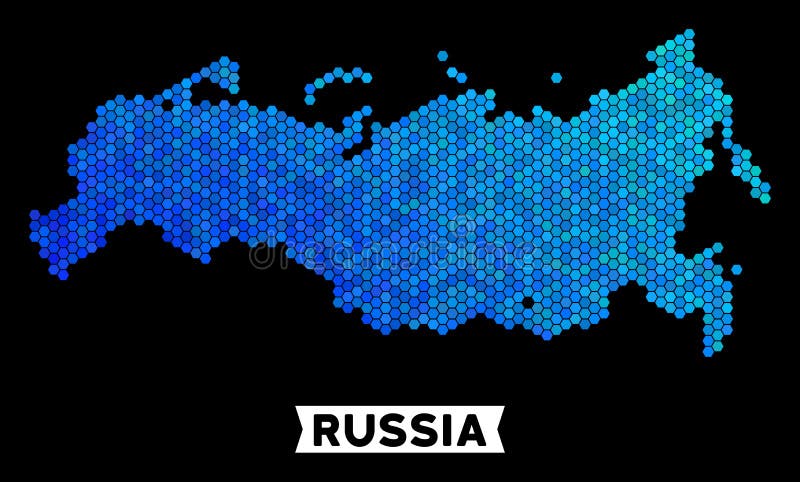 Blue Map of Russia stock vector. Illustration of borders - 139996984