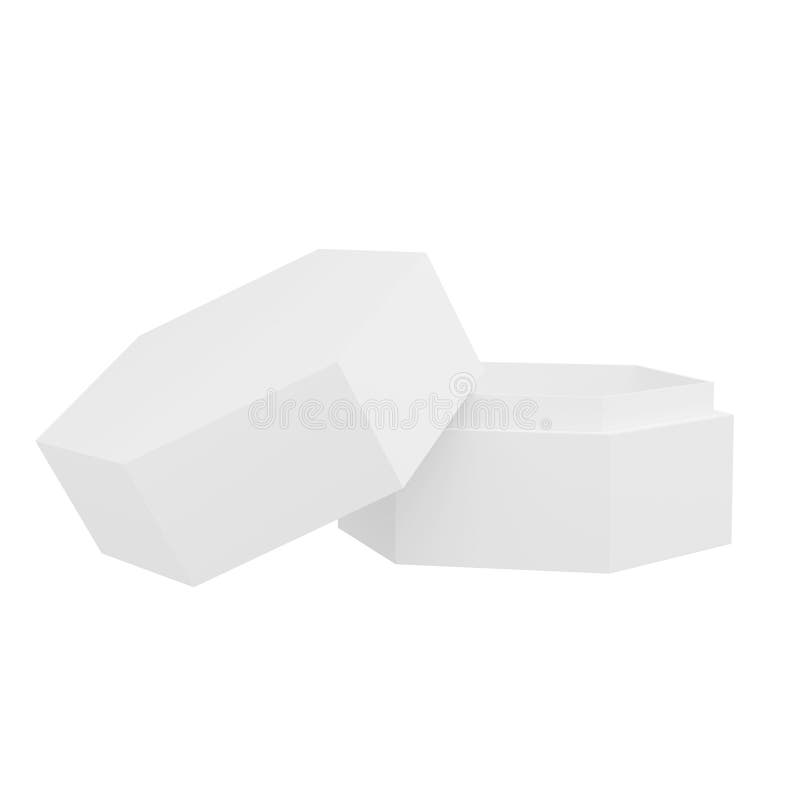 White Cardboard Hexagon Box Packaging .Vector Mock Up Template Ready ...