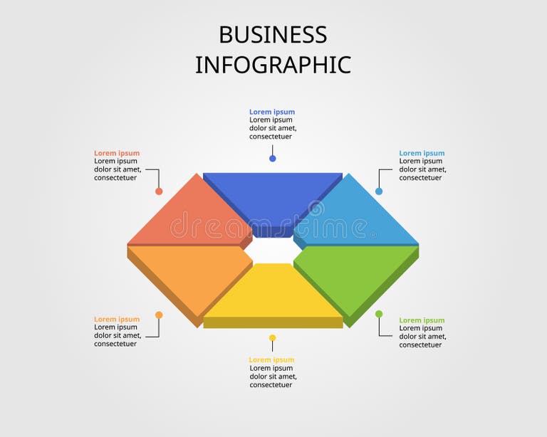 Hexagon Chart Template for Infographic for Presentation for 6 Element ...