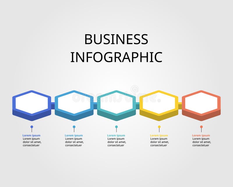 Hexagon Chart Template for Infographic for Presentation for 5 Element ...