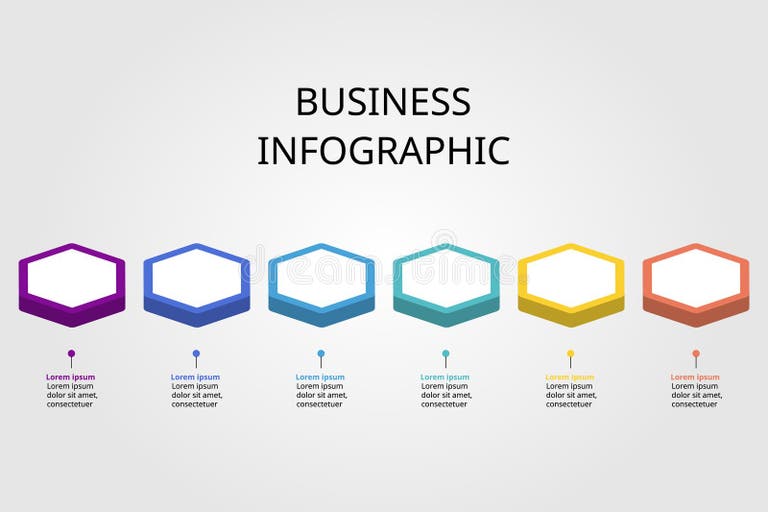 Hexagon Chart Template for Infographic for Presentation for 6 Element Stock Vector ...