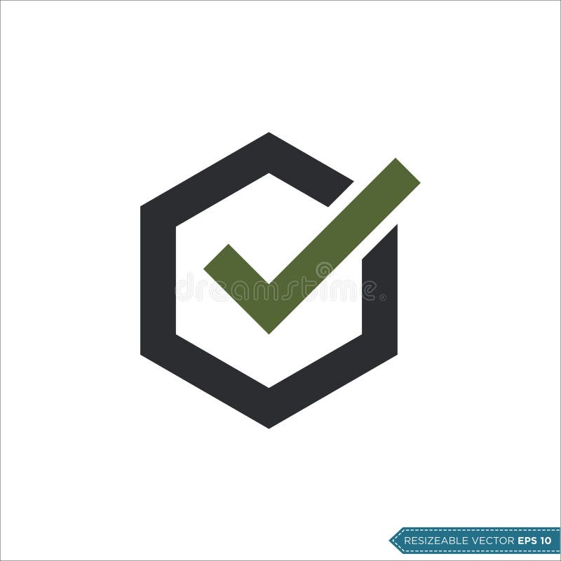 Hexagon Check Mark, Check List Icon Vector Template Stock Vector ...