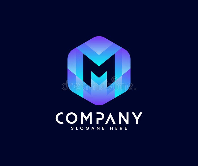Hexagon Colourful Modern M Logo Design Stock Vector - Illustration of ...