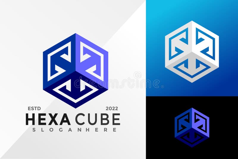 Hexagon Cube Logo Design Vector Illustration Template Stock Vector ...