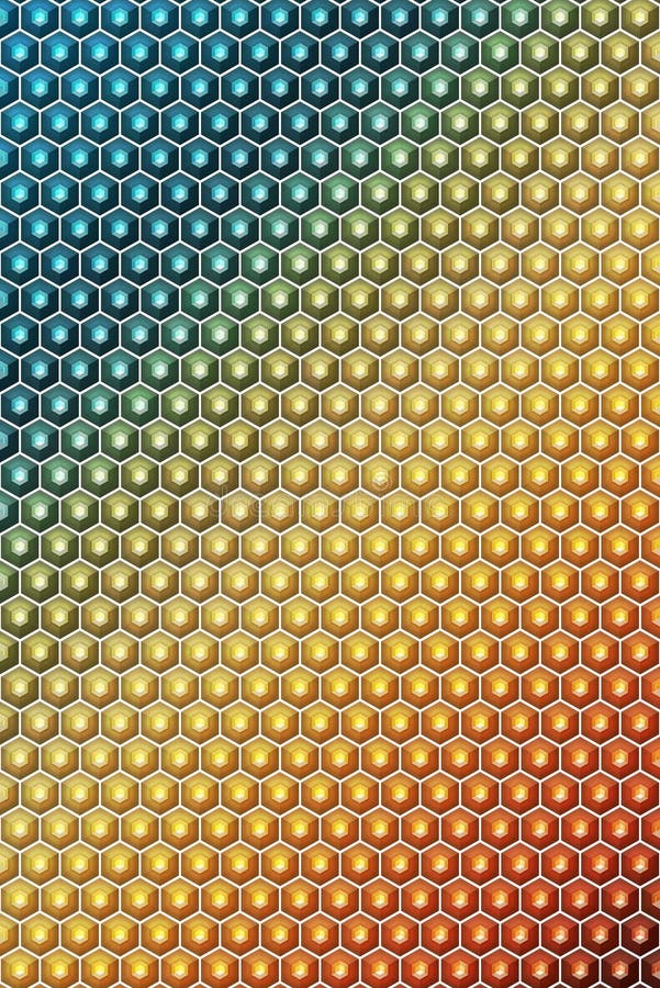 Hexagon Cube Pattern Cover Geometric, Mosaic Illusion Stock ...
