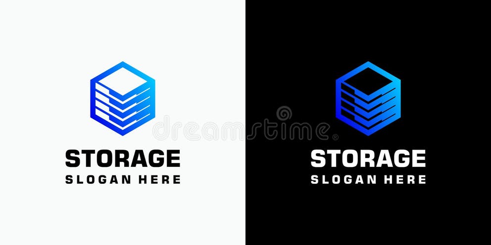 Hexagon Cube Shape Storage Shelf Vector Logo Design with Modern, Simple ...