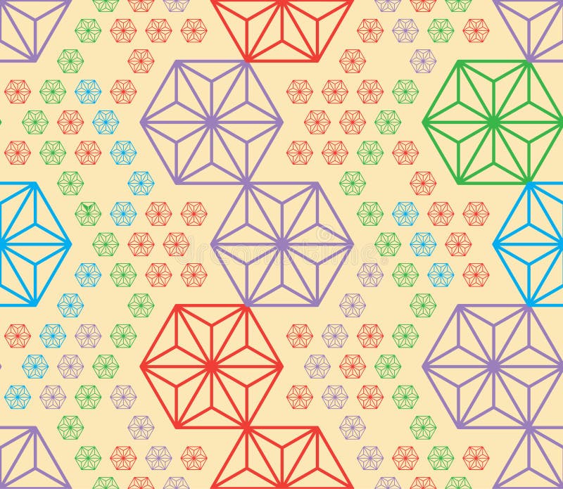 Hexagon Cut Triangle Colors Disturb Symmetry Seamless Pattern Stock ...