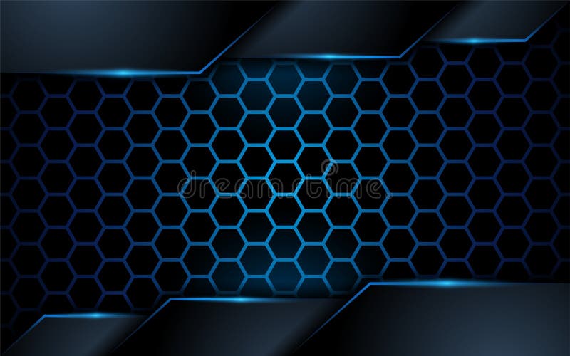 Hexagon Dark Blue Abstract Background Stock Vector - Illustration of ...