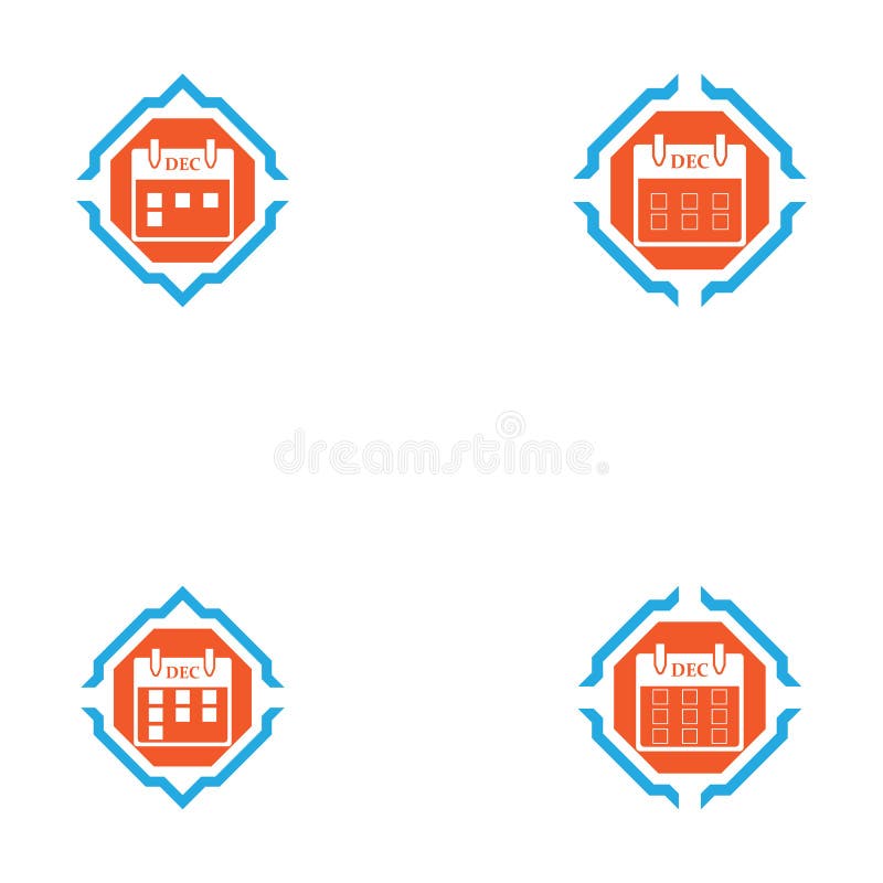 Hexagon December Calendar Illustration Template Logo and Symbol Vector ...