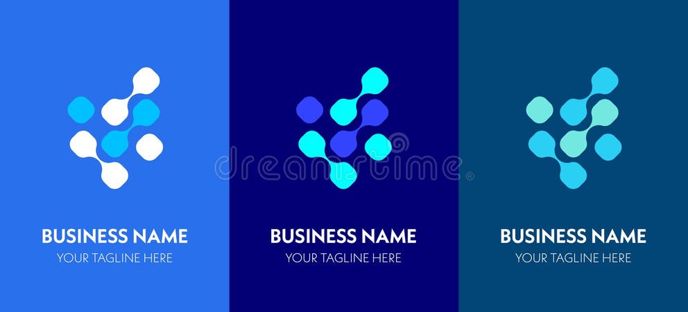 Hexagon Dot Tech Logo Set_Abstract Molecular Structure Icons Stock Illustration - Illustration ...