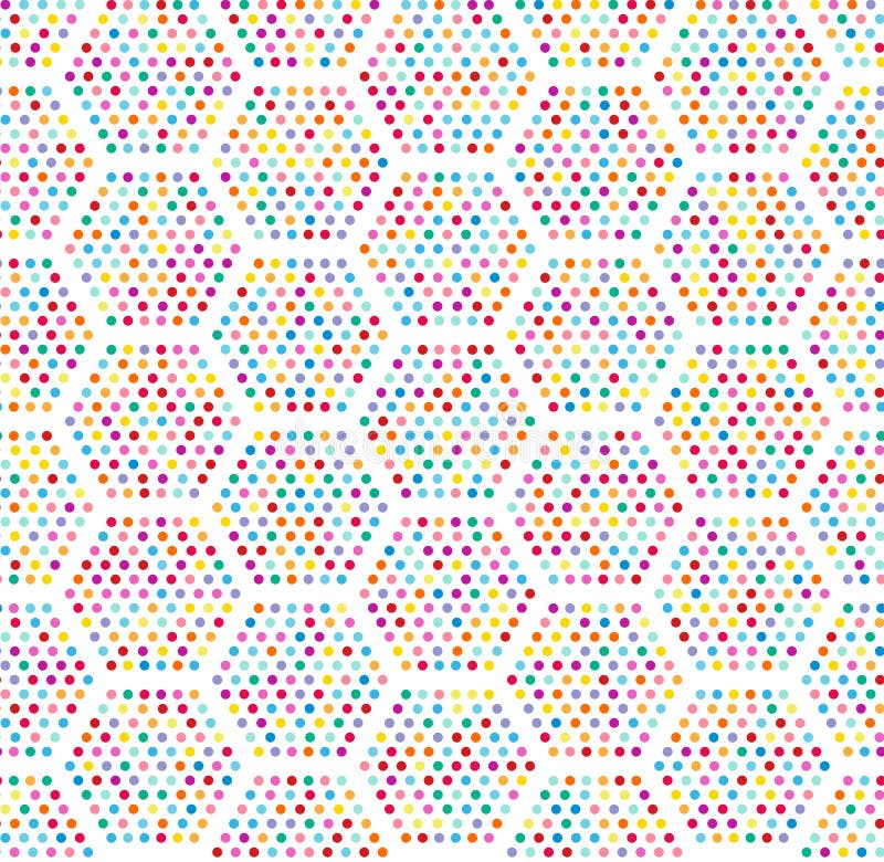 Hexagon Dots Seamless Pattern Stock Vector - Illustration of seamless ...