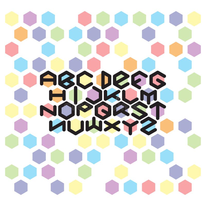 Hexagon Font Stock Vector - Image: 60590799