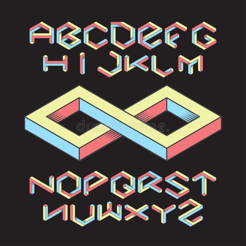 Impossible shape font stock vector. Illustration of impossible - 66892599