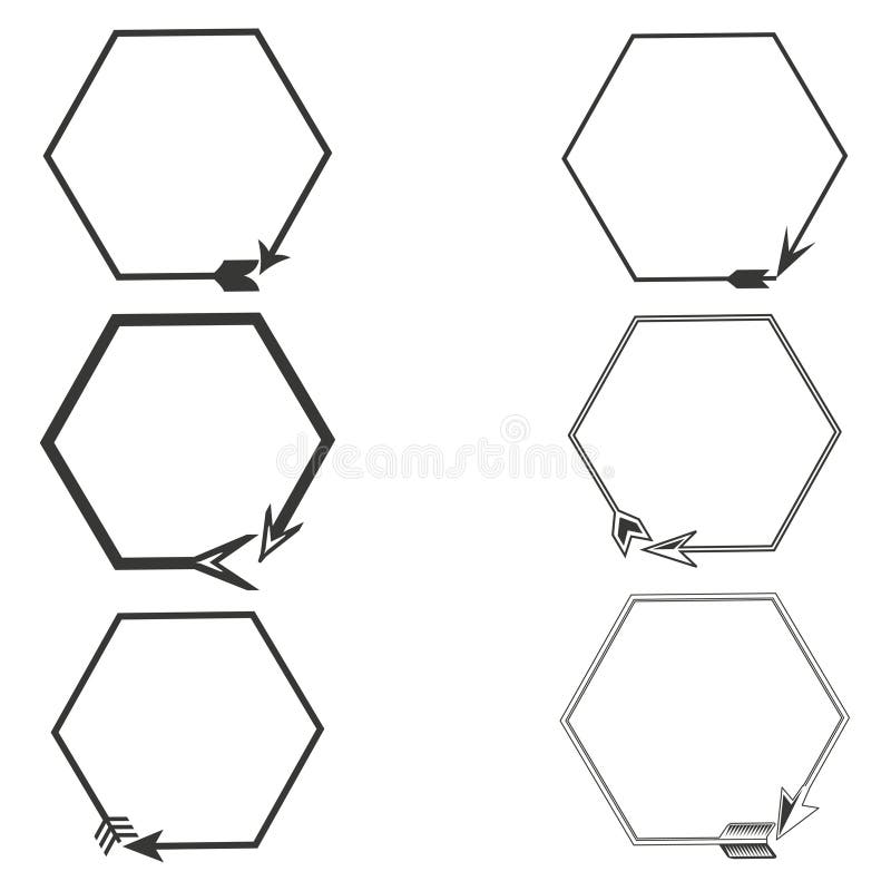 Hexagon Frame Icon. Beaded Border Shape. Patterned Outline Figure ...