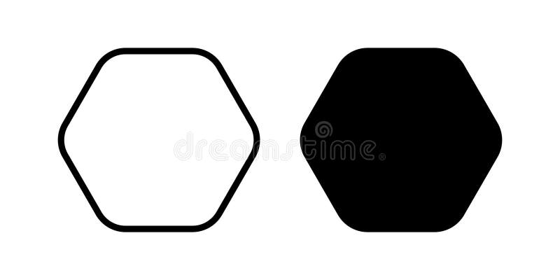 Hexagon Frame and Shape Isolated on White Background. Basic Geometric ...