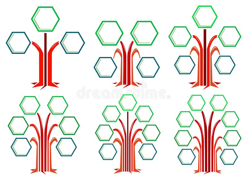 Hexagon Frames Tree Designs Stock Vector - Illustration of ...