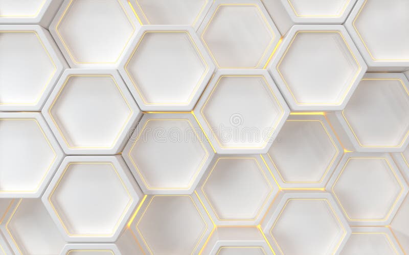 Hexagon Geometric Background, Technology Concept, 3d Rendering Stock ...