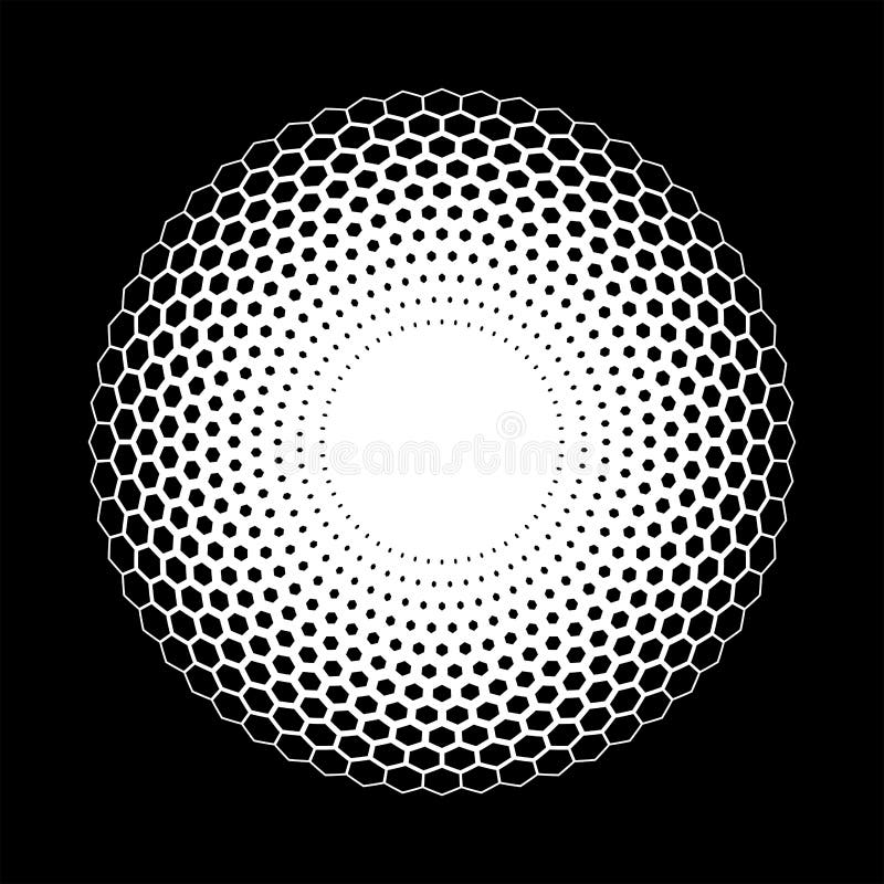Hexagon Geometric Halo Circle Pattern Background Stock Illustration ...