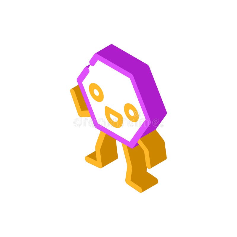 Hexagon Geometric Shape Character Isometric Icon Vector Illustration ...