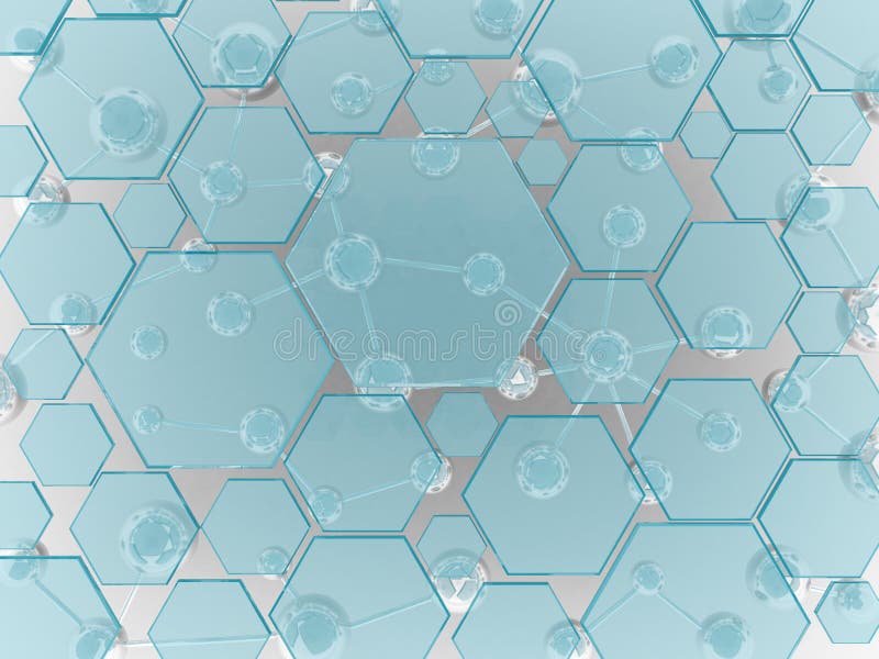Hexagon Glass and Silver Molecule Science Technology Stock Illustration ...