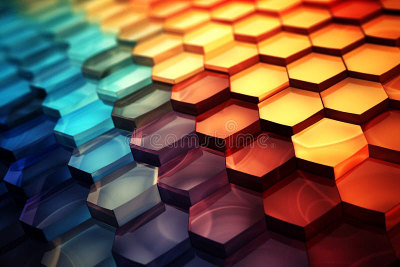 Hexagon Grid Cells Gradient Background. Abstract Honeycomb Pattern ...