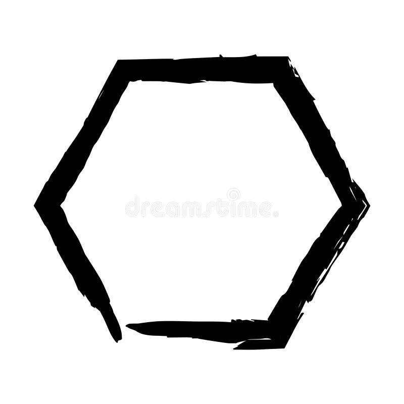 Hexagon Grunge Texture Element Frame Border Shape Icon for Decorative ...