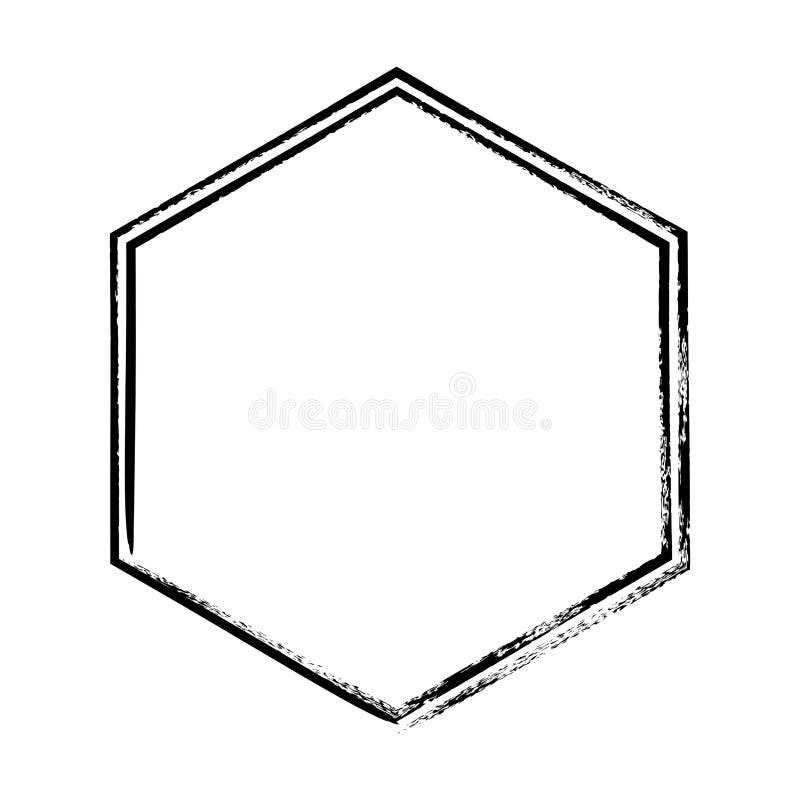Hexagon Grunge Texture Element Frame Border Shape Icon for Decorative ...