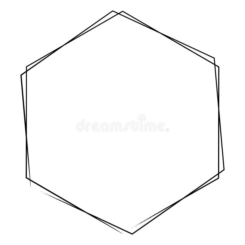 Hexagon Grunge Texture Element Frame Border Shape Icon for Decorative ...