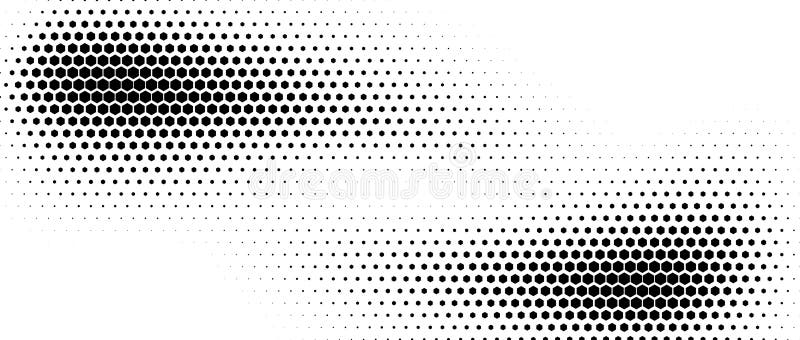 Hexagon Halftone Gradient Texture. Abstract Black Grunge Background ...