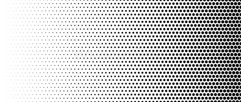 Hexagon Halftone Gradient Texture. Abstract Black and White Hex ...