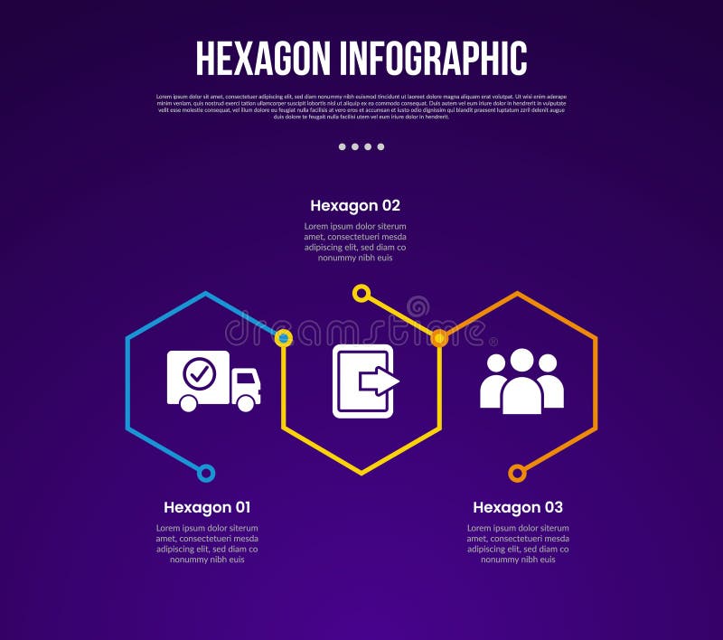 Hexagon or Hexagonal Six Sided Polygon Template Infographic with ...