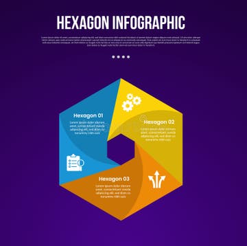 Hexagon or Hexagonal Six Sided Polygon Template Infographic with ...