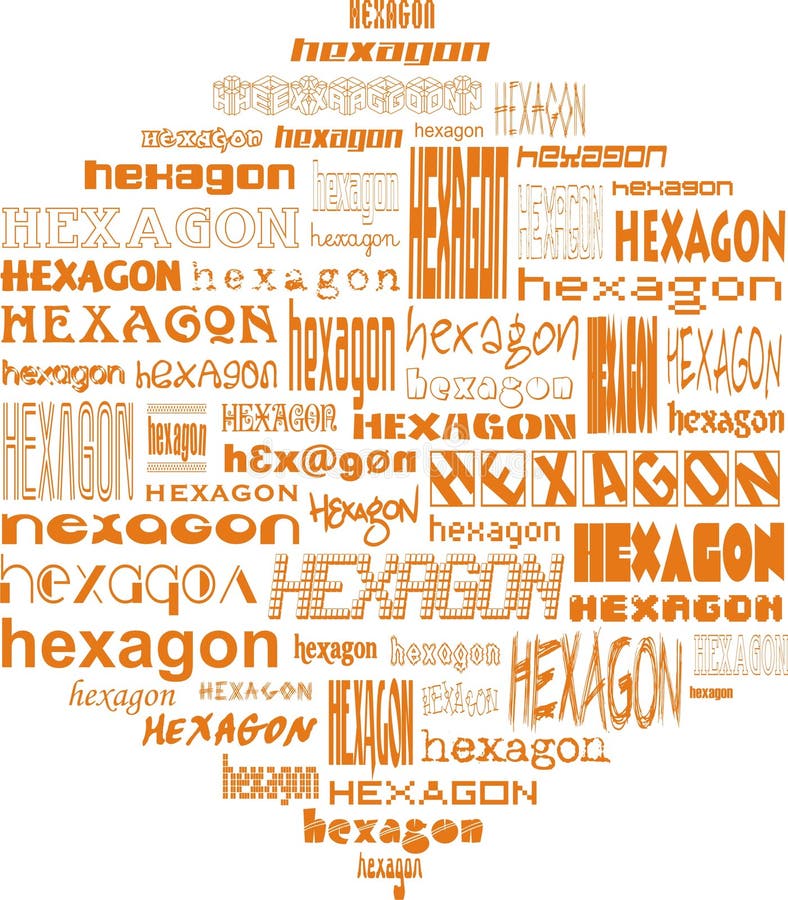 Hexagon of hexagons stock vector. Illustration of word - 5324863