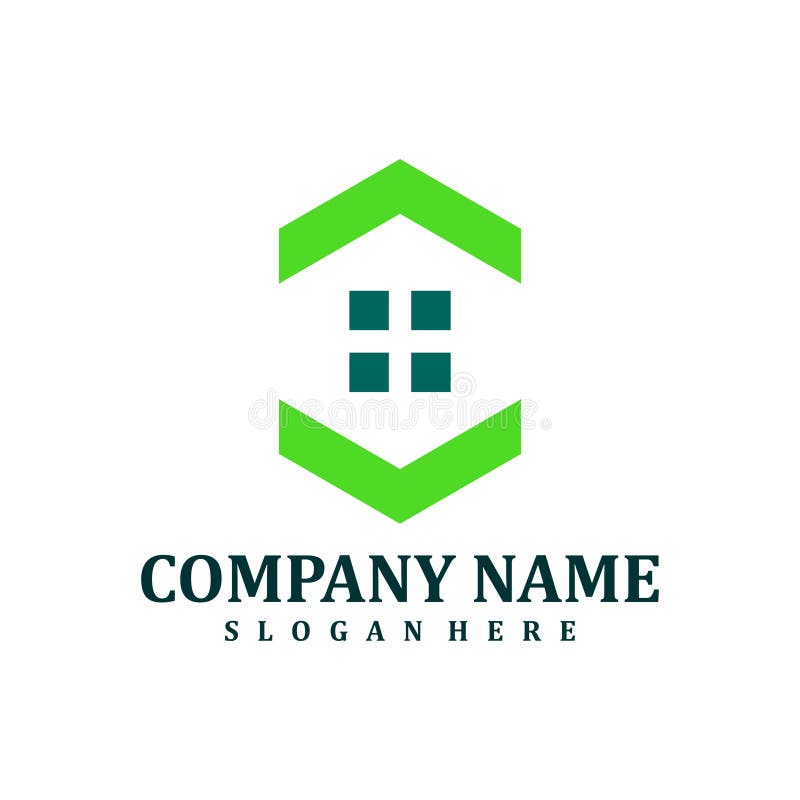 Hexagon House Logo Design Vector. Creative House Logo Concepts Template ...