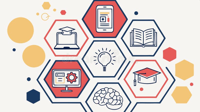 Hexagon Icons with Education Symbols, Learning and Knowledge Concept ...