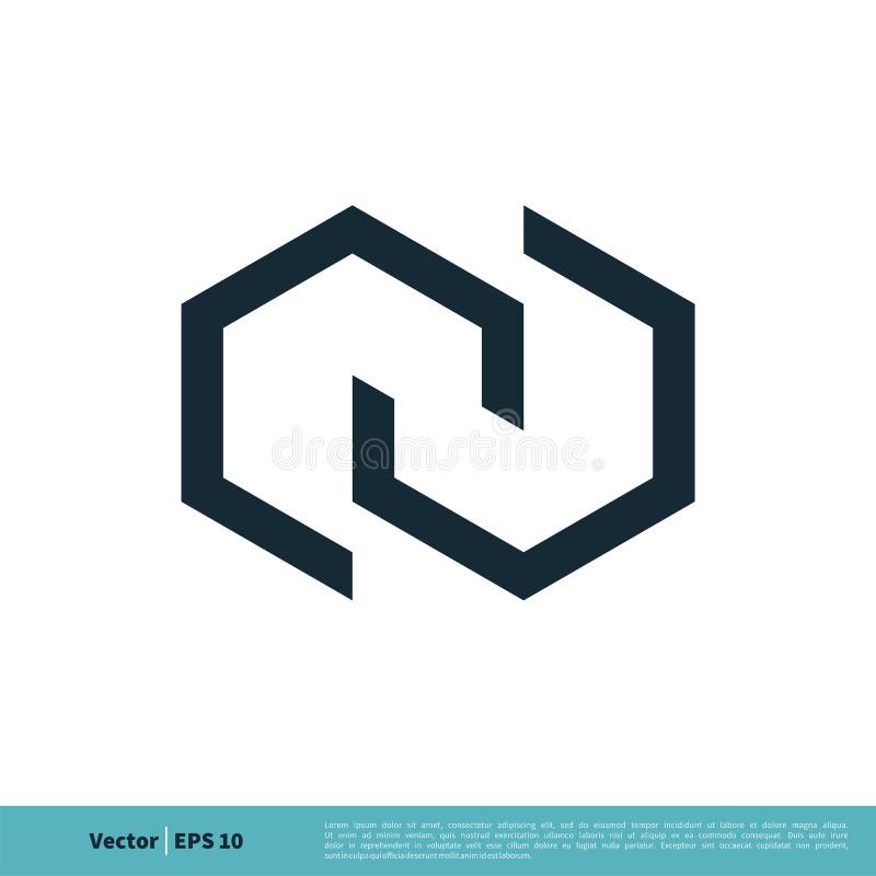 Hexagon Infinity Logo Sign, 2d Origami Style Raster Icon Stock Vector ...