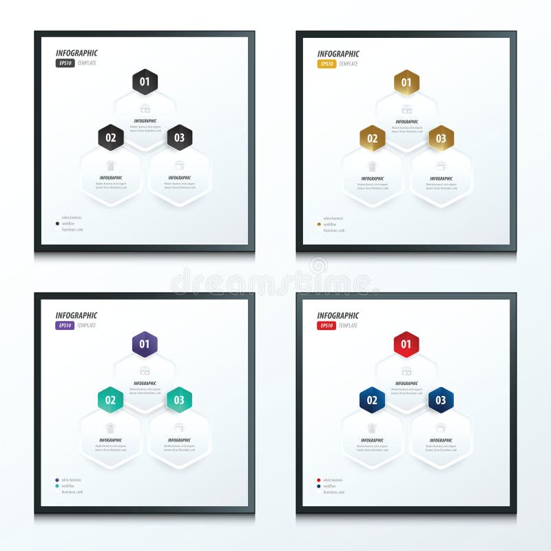 Hexagon Infographic 2 Color Set Stock Vector - Illustration of abstract ...