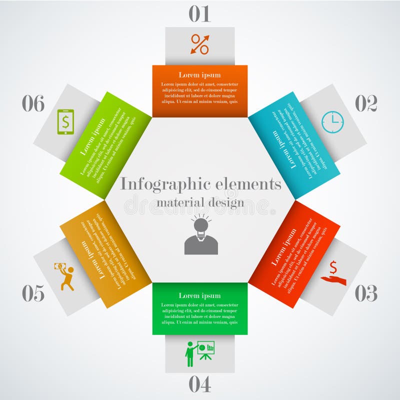 Hexagon Infographic Elements Stock Vector - Illustration of connection ...