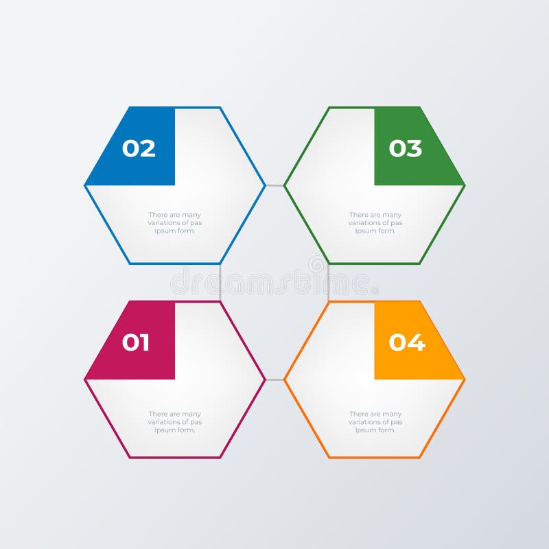 Hexagon Infographic Template Design. Business Concept Infograph with 4 ...