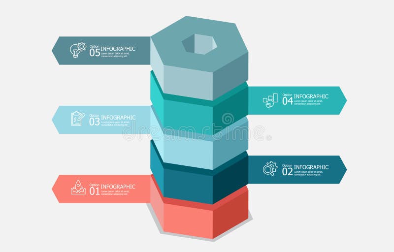 Hexagon Isometric Infographics Timeline Element Business Workflow Data ...