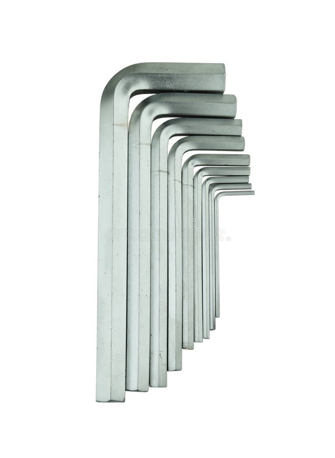 Hexagon Kit Tool or Allen Wrench Set Stock Image - Image of iron ...