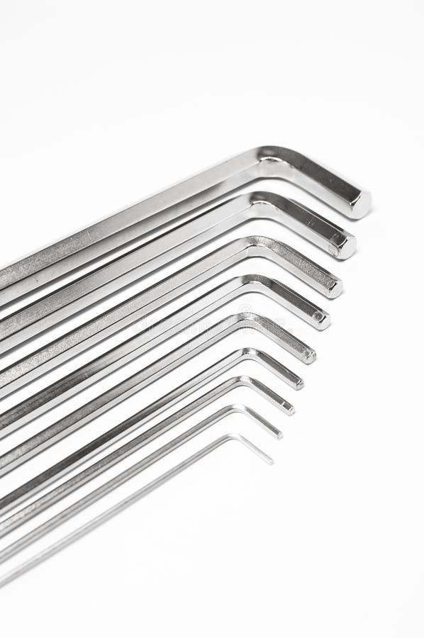 Hexagon Kit Tool or Allen Wrench Set on White Background Stock Photo ...