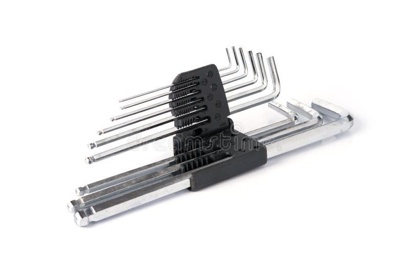 Hexagon Kit Tool or Allen Wrench Set on White Stock Photo - Image of ...