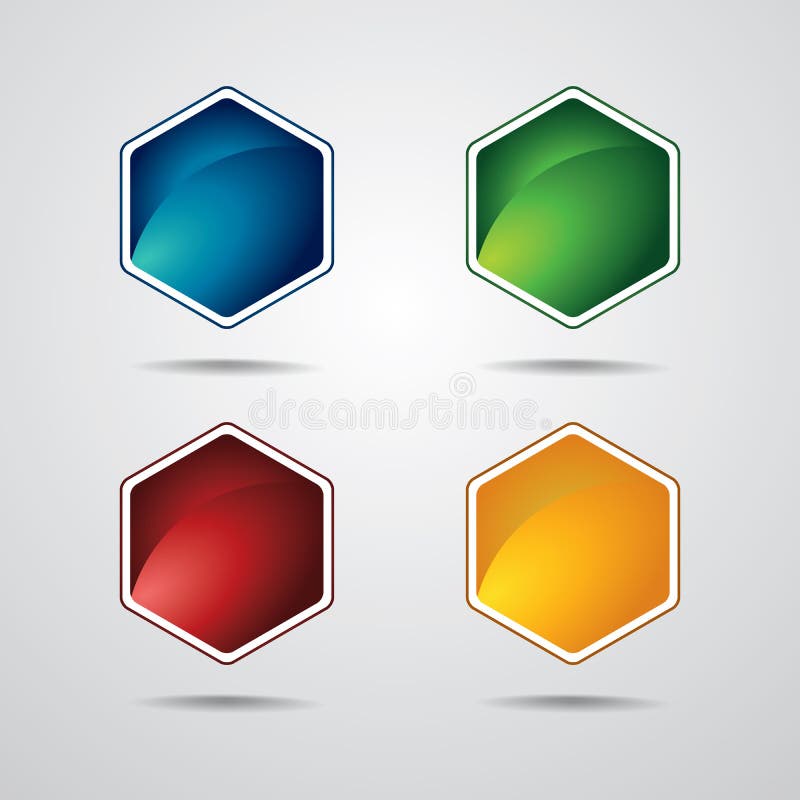 Hexagon label set stock vector. Illustration of hegagons - 35363142