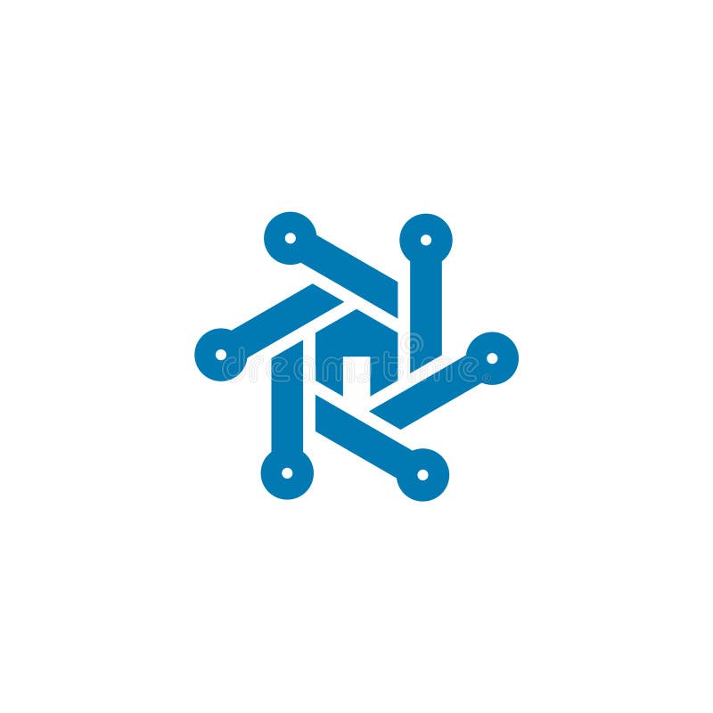 Hexagon Logo of a House with Electronic Circuits Stock Vector ...