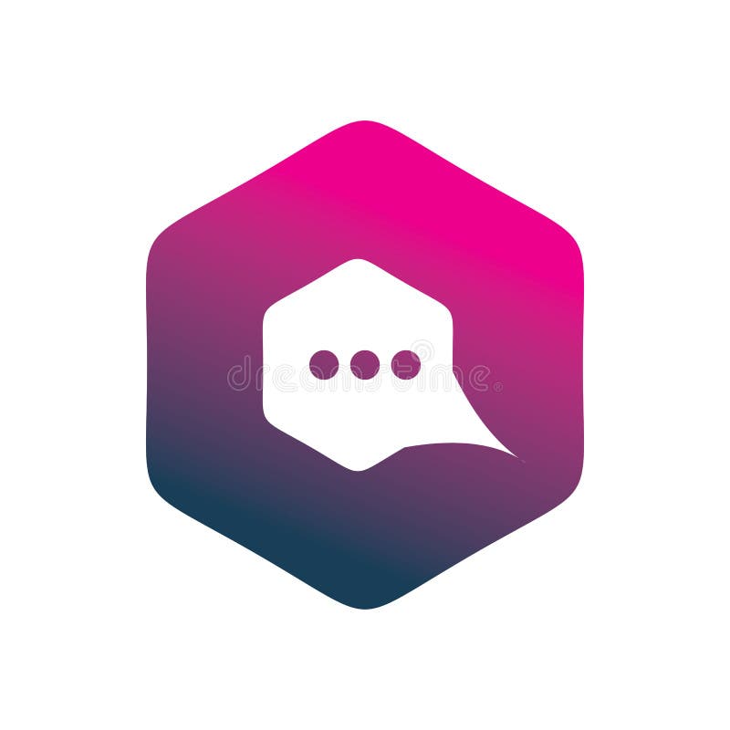 Hexagon Chat Modern Color Logo Design Stock Illustration - Illustration ...